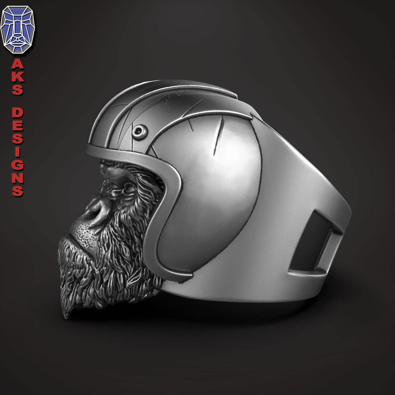 Ring Jewelry Biker Guerilla 1 - 3D Print Model by AKS designs