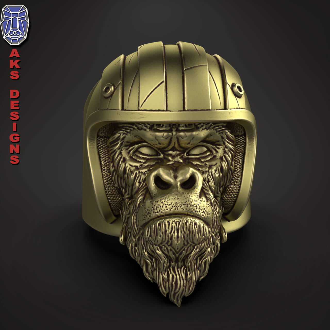 Ring Jewelry Biker Guerilla 1 - 3D Print Model by AKS designs