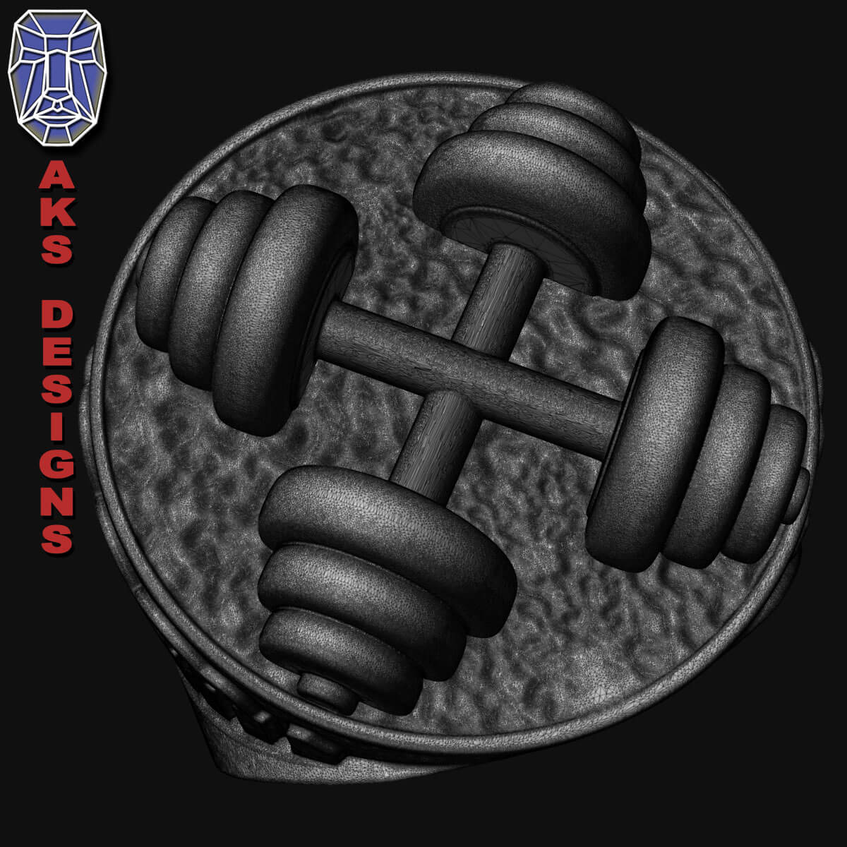 Ring Jewelery Mens Dumbbell V157 - 3D Model by AKS designs