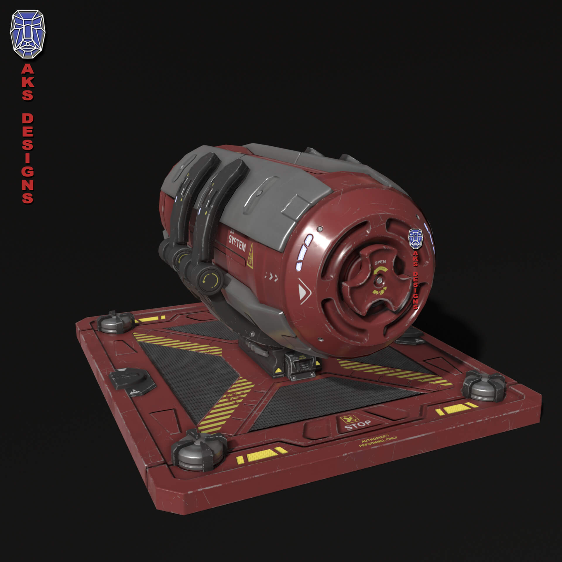 Sci-Fi Container V1 Game Ready 3D Model by AKS designs