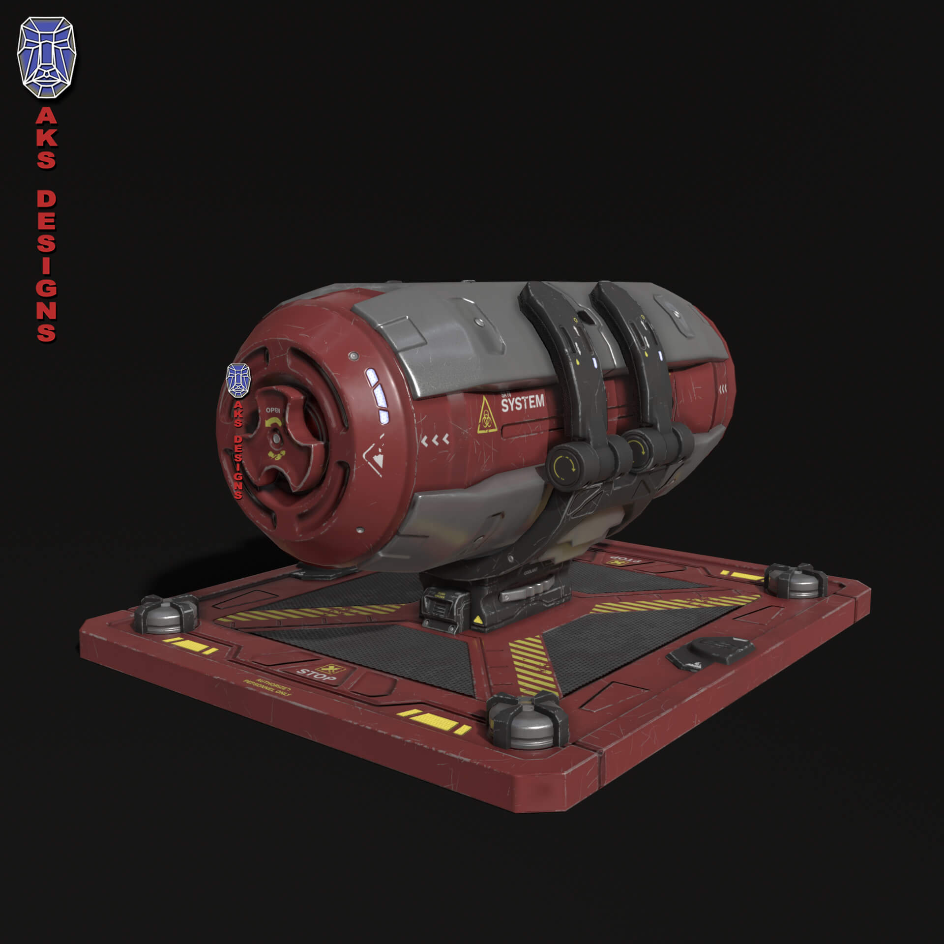 Sci-Fi Container V1 Game Ready 3D Model by AKS designs