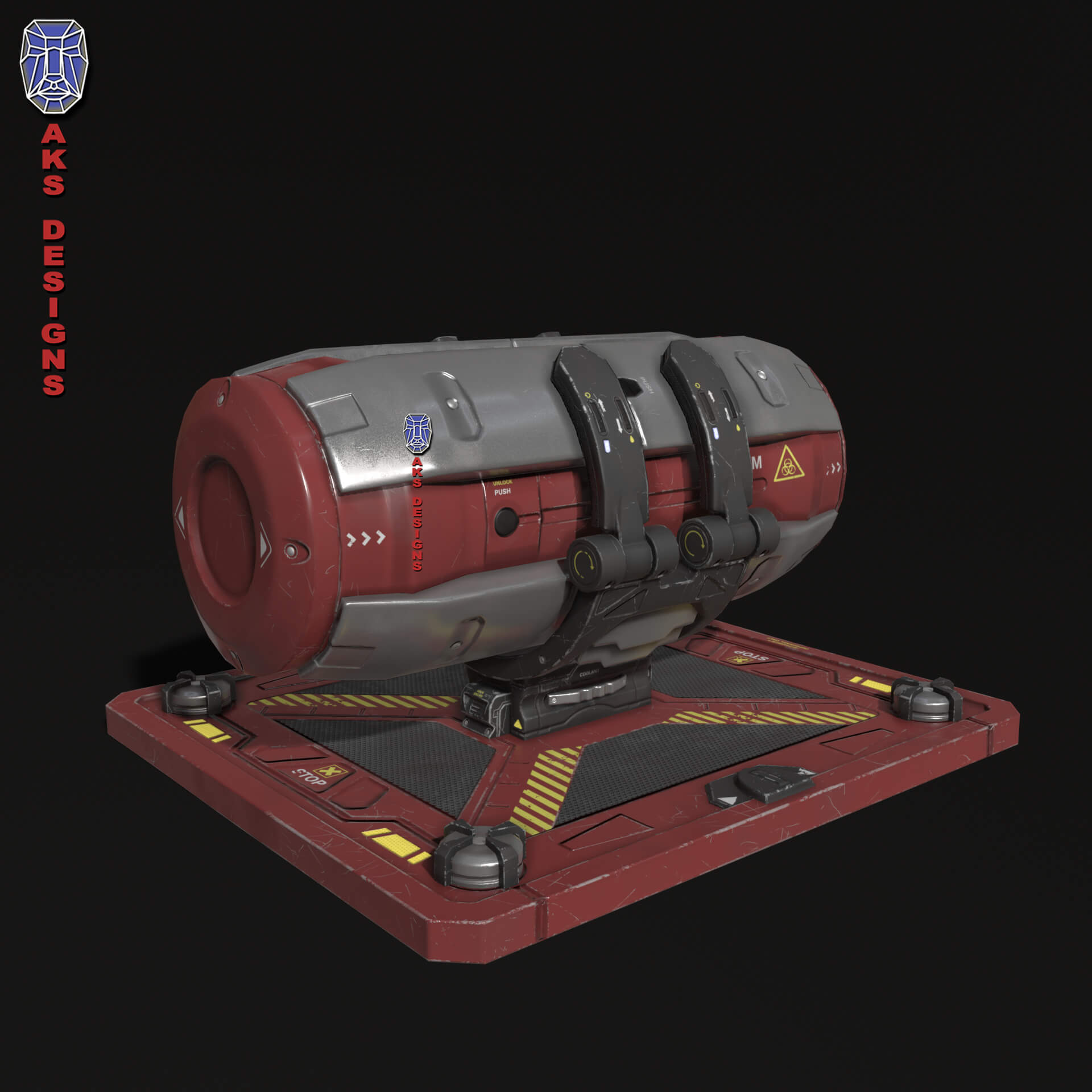Sci-Fi Container V1 Game Ready 3D Model by AKS designs