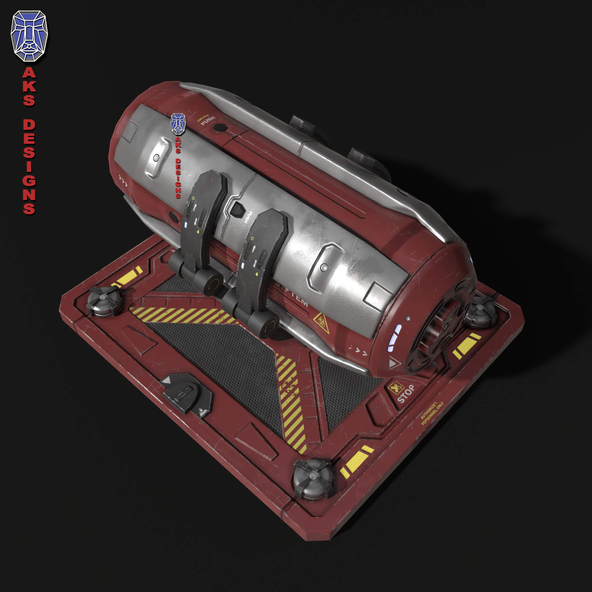 Sci-Fi Container V1 Game Ready 3D Model by AKS designs