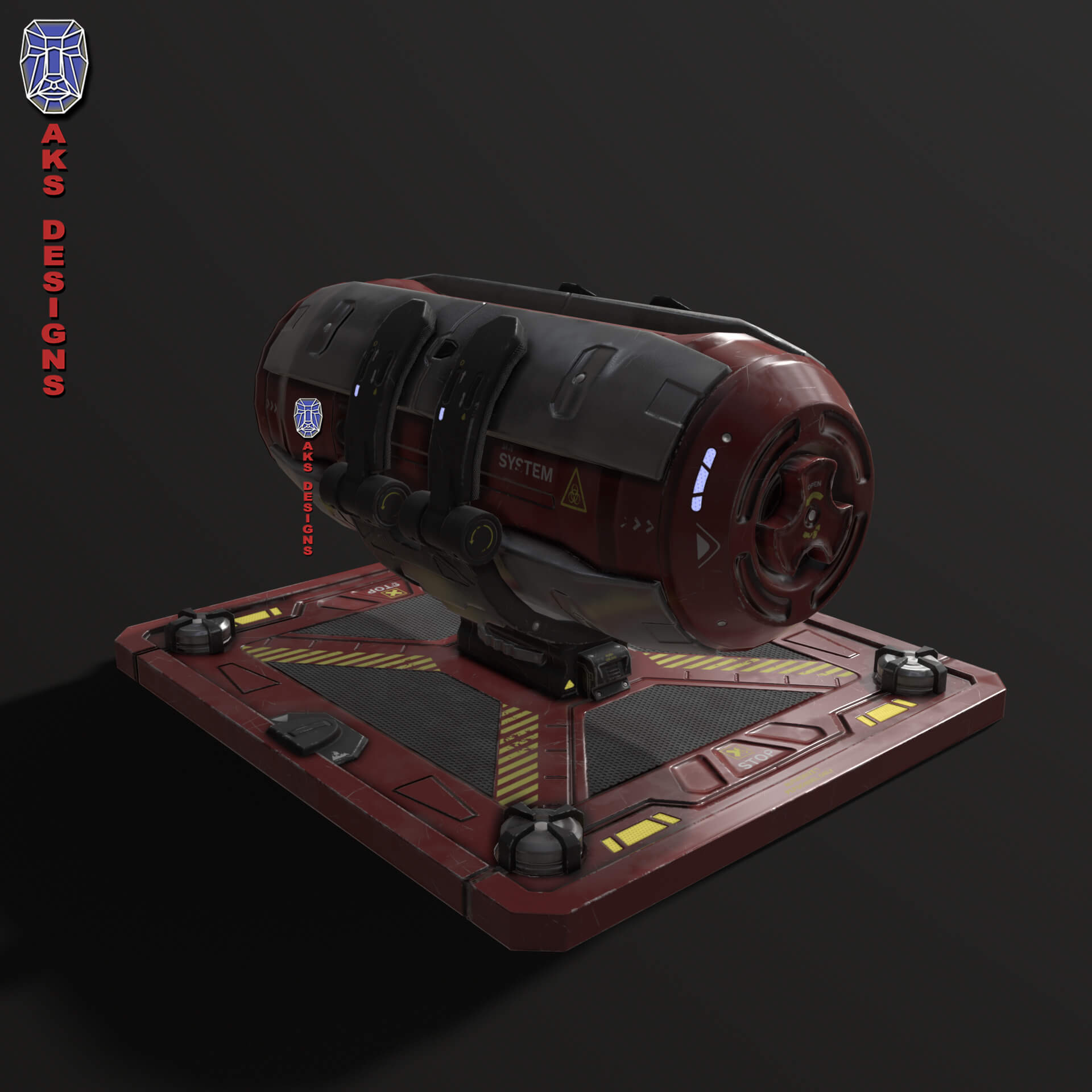 Sci-Fi Container V1 Game Ready 3D Model by AKS designs