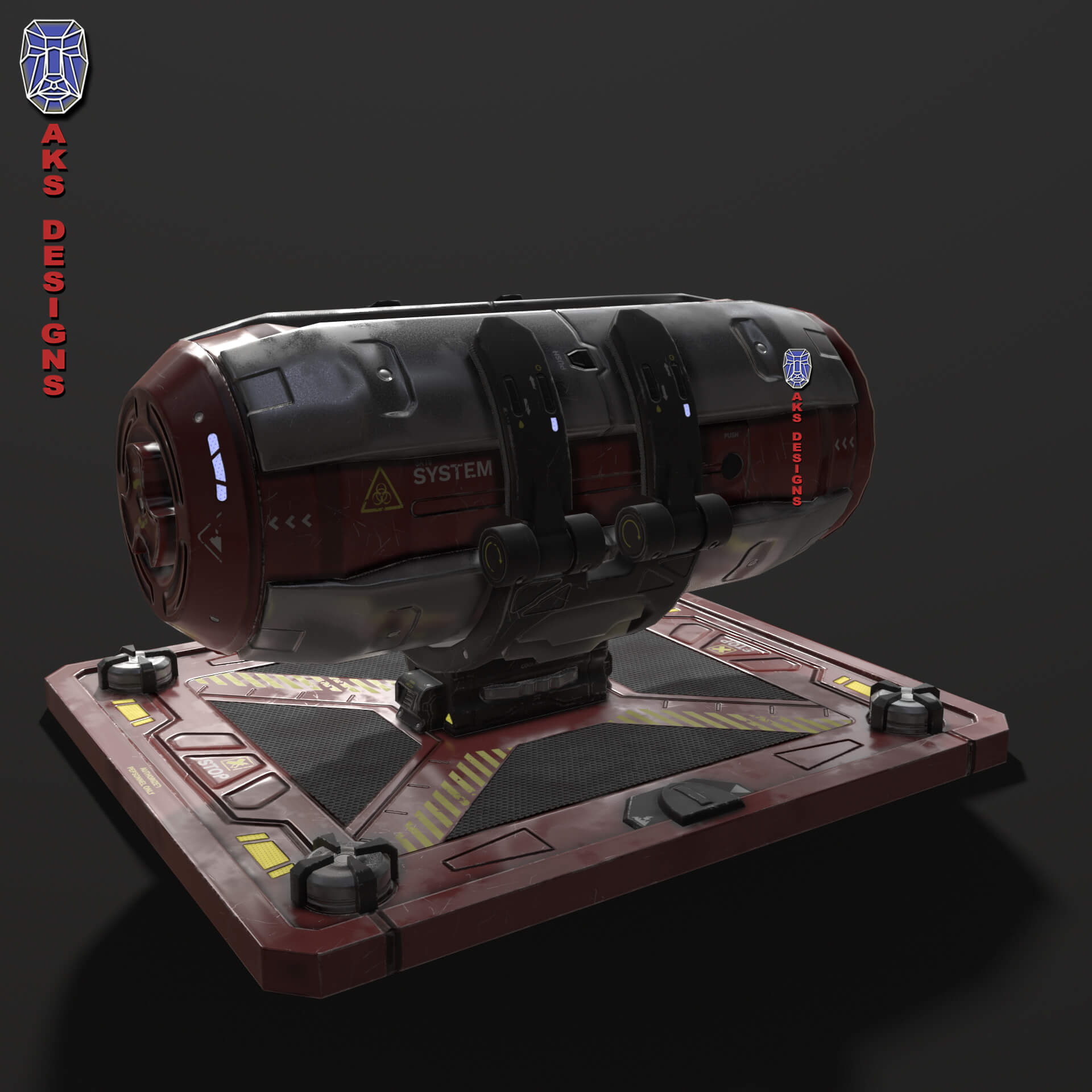 Sci-Fi Container V1 Game Ready 3D Model by AKS designs