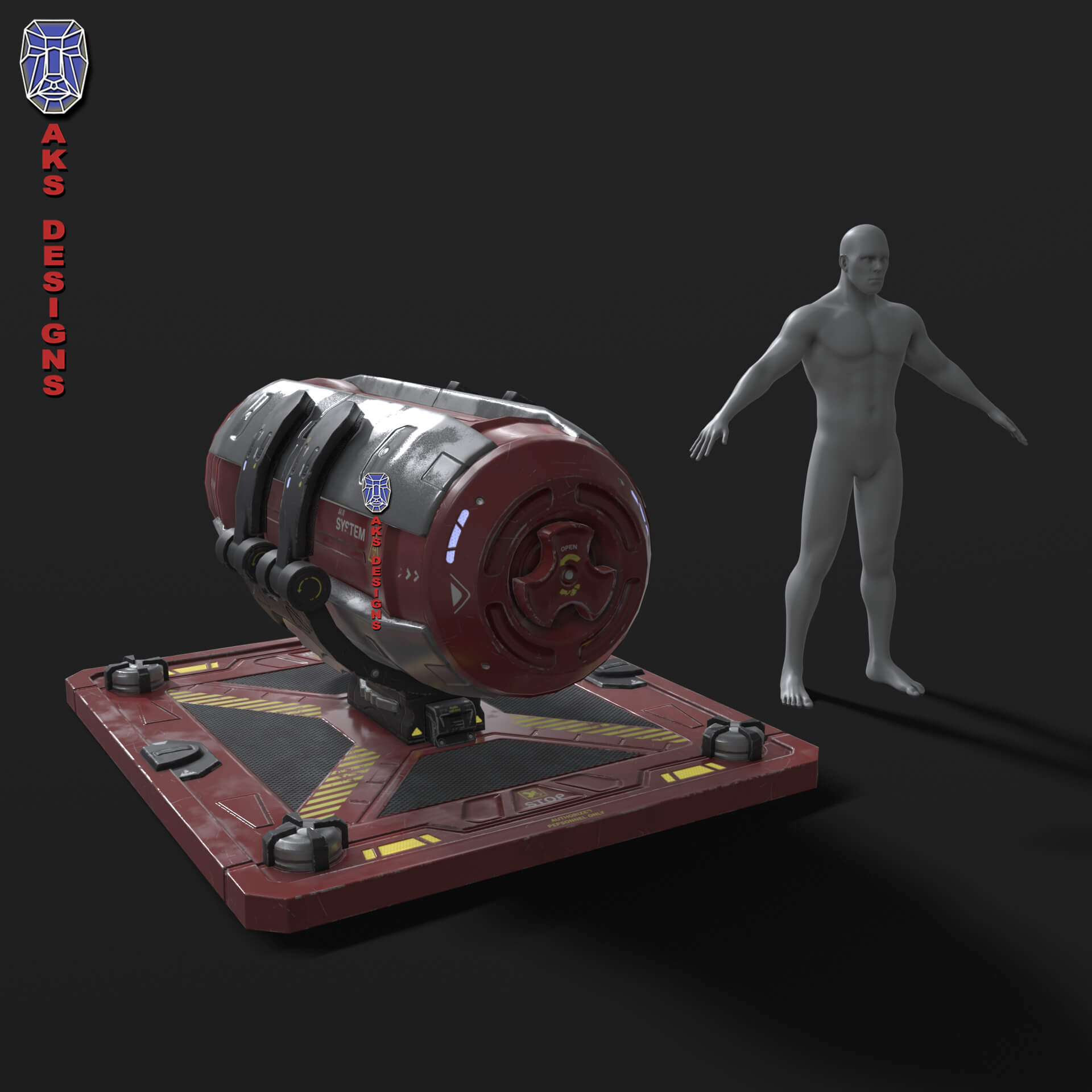 Sci-Fi Container V1 Game Ready 3D Model by AKS designs