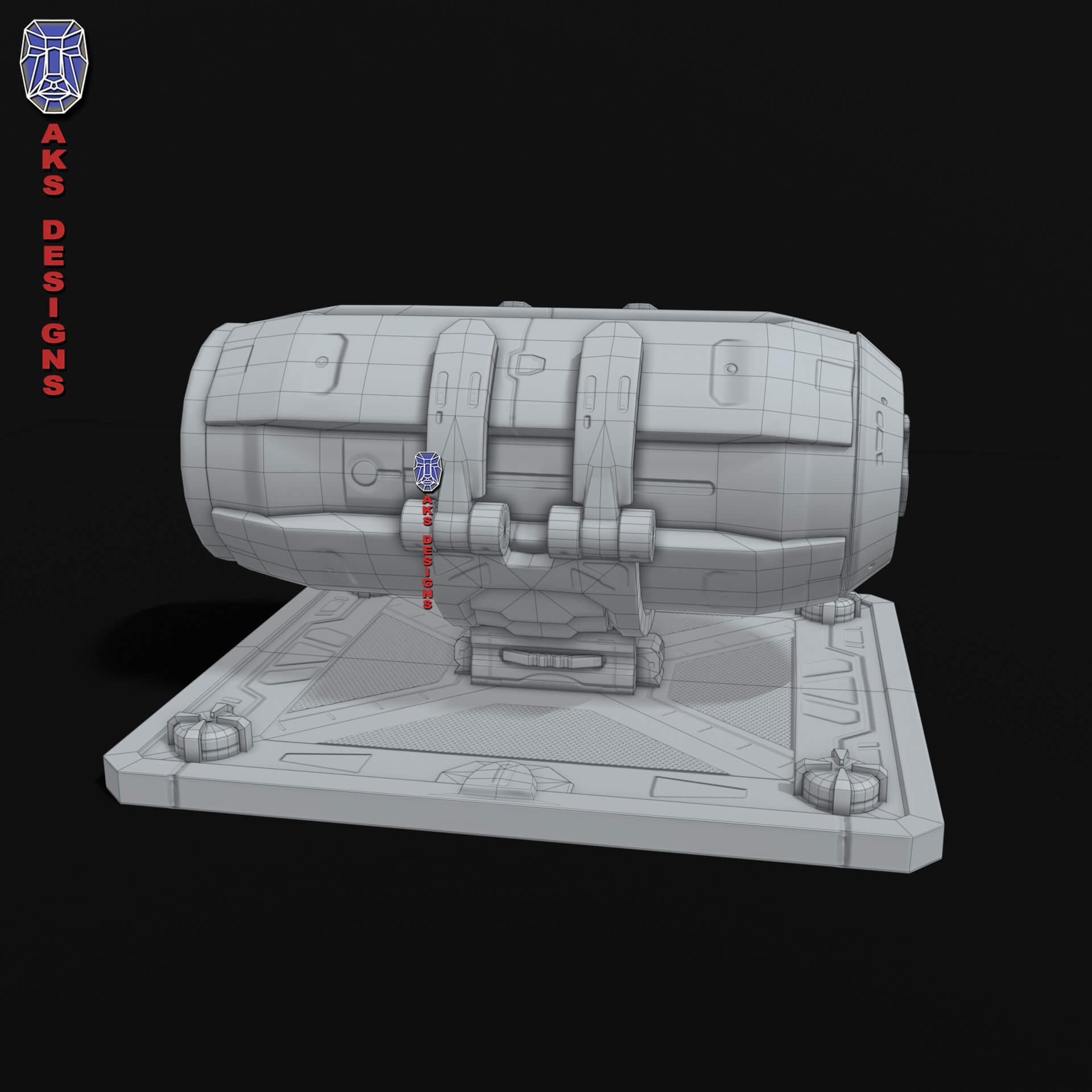 Sci-Fi Container V1 Game Ready 3D Model by AKS designs