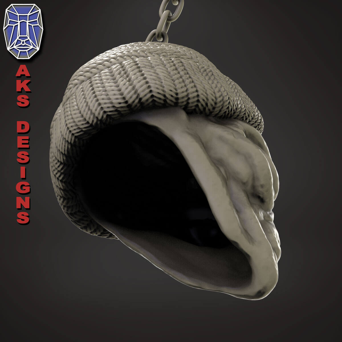 Skull Pendant Jewelery Alien With Cap V1 3D Print Model by AKS designs