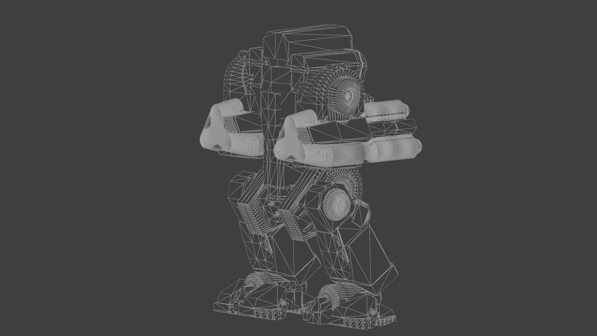 Robot Gun Mech - 3D Model by Aksana3D