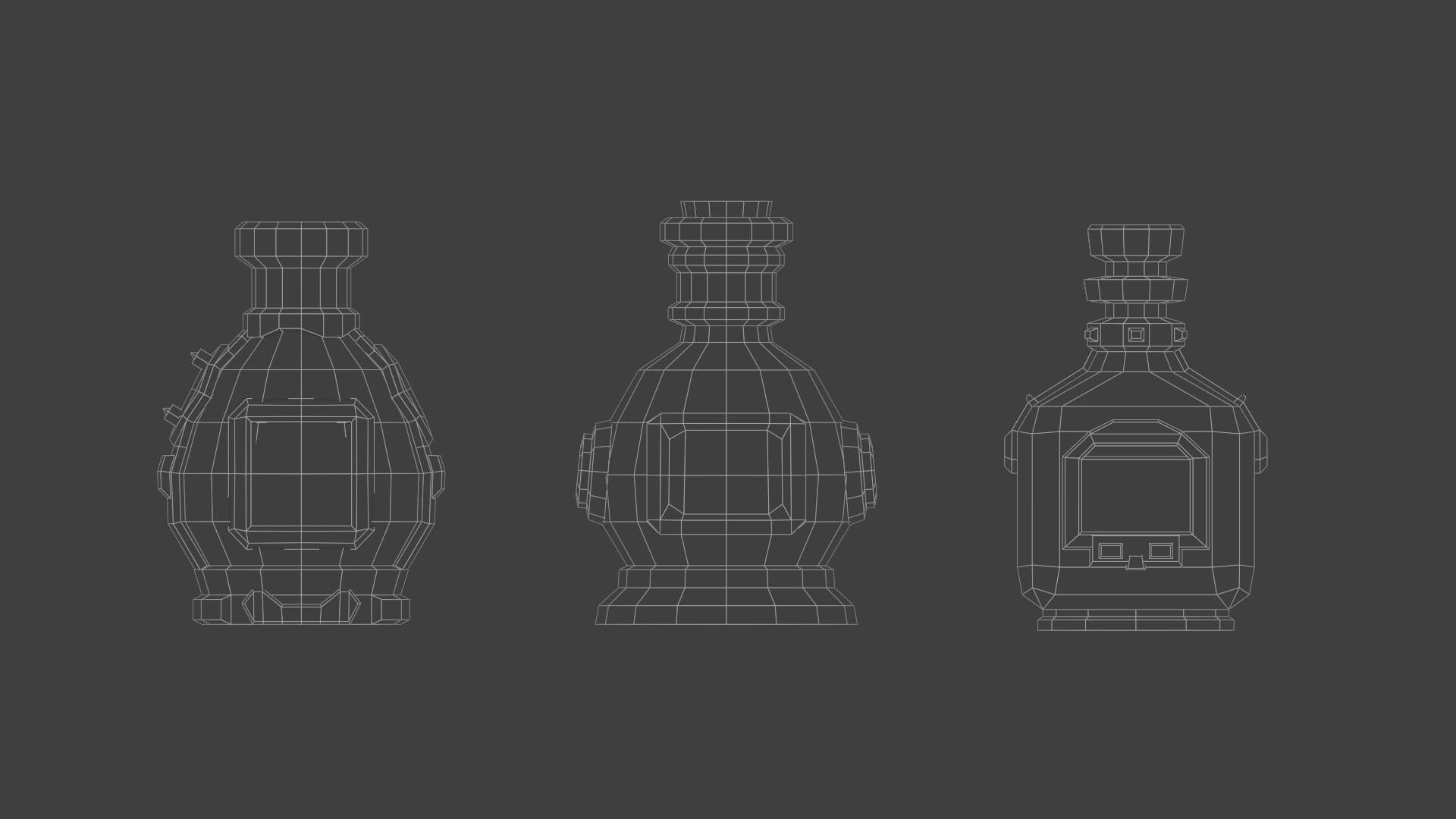 Set of Bottles With Potion - 3D Model by Aksana3D