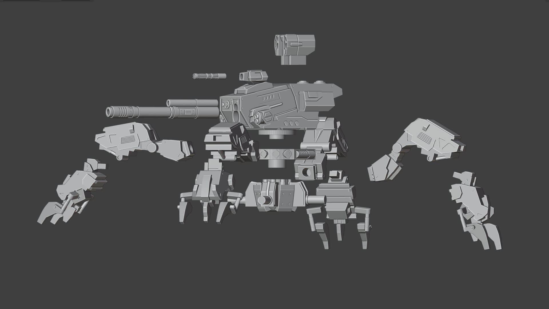 Spider Gun Walker - 3D Model by Aksana3D