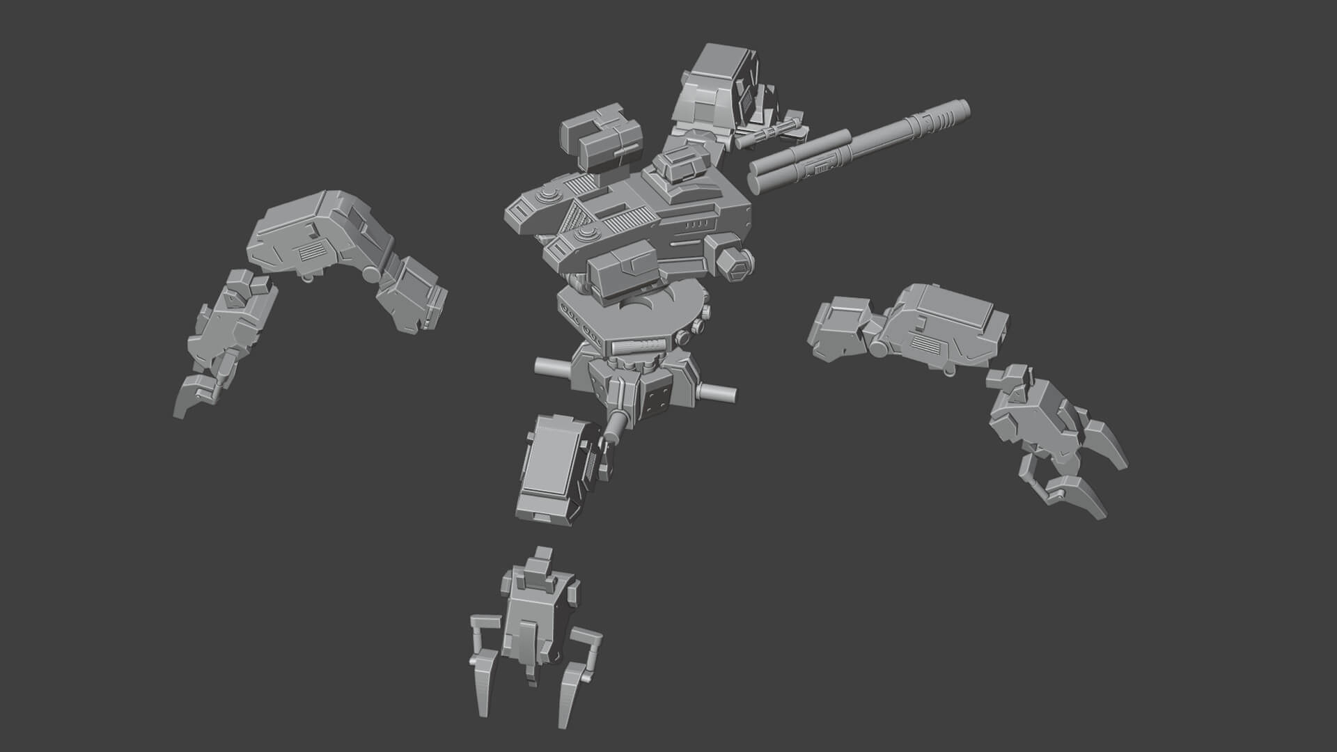 Spider Gun Walker - 3D Model by Aksana3D