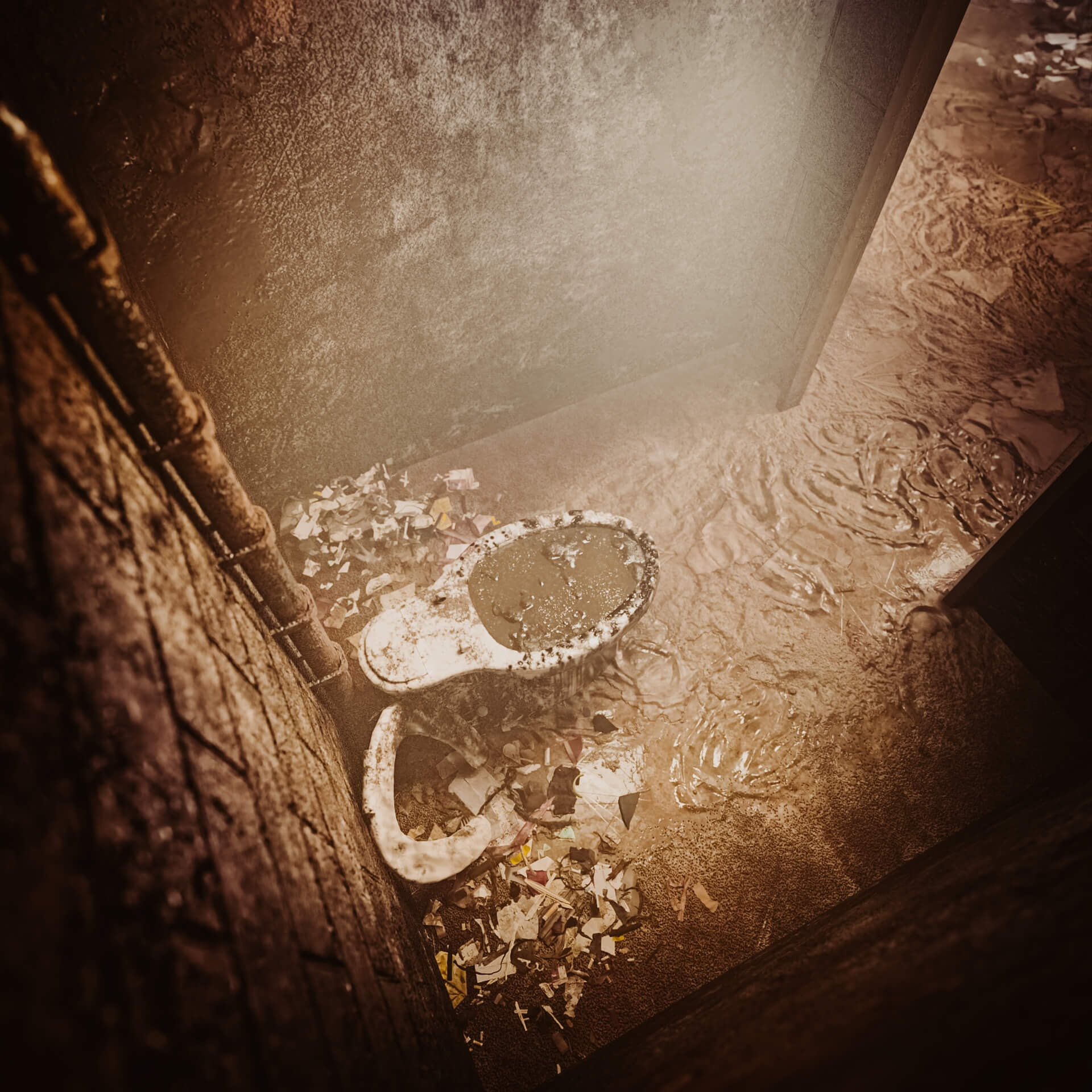 Clogged Dirty Toilet - 3D Model by AlaaEddineZair