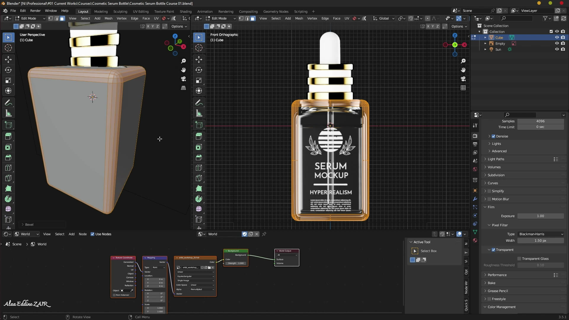 Blender: Cosmetic Product Modeling & Rendering Course - 3D Tutorial by AlaaEddineZair