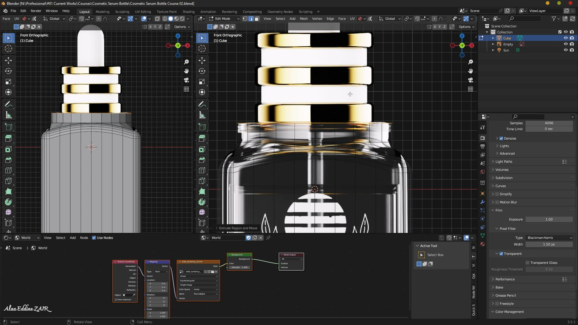 Blender: Cosmetic Product Modeling & Rendering Course - 3D Tutorial by AlaaEddineZair