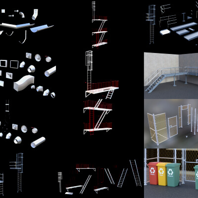 Architectural & Industrial Props - Free 3D Model by alan_h