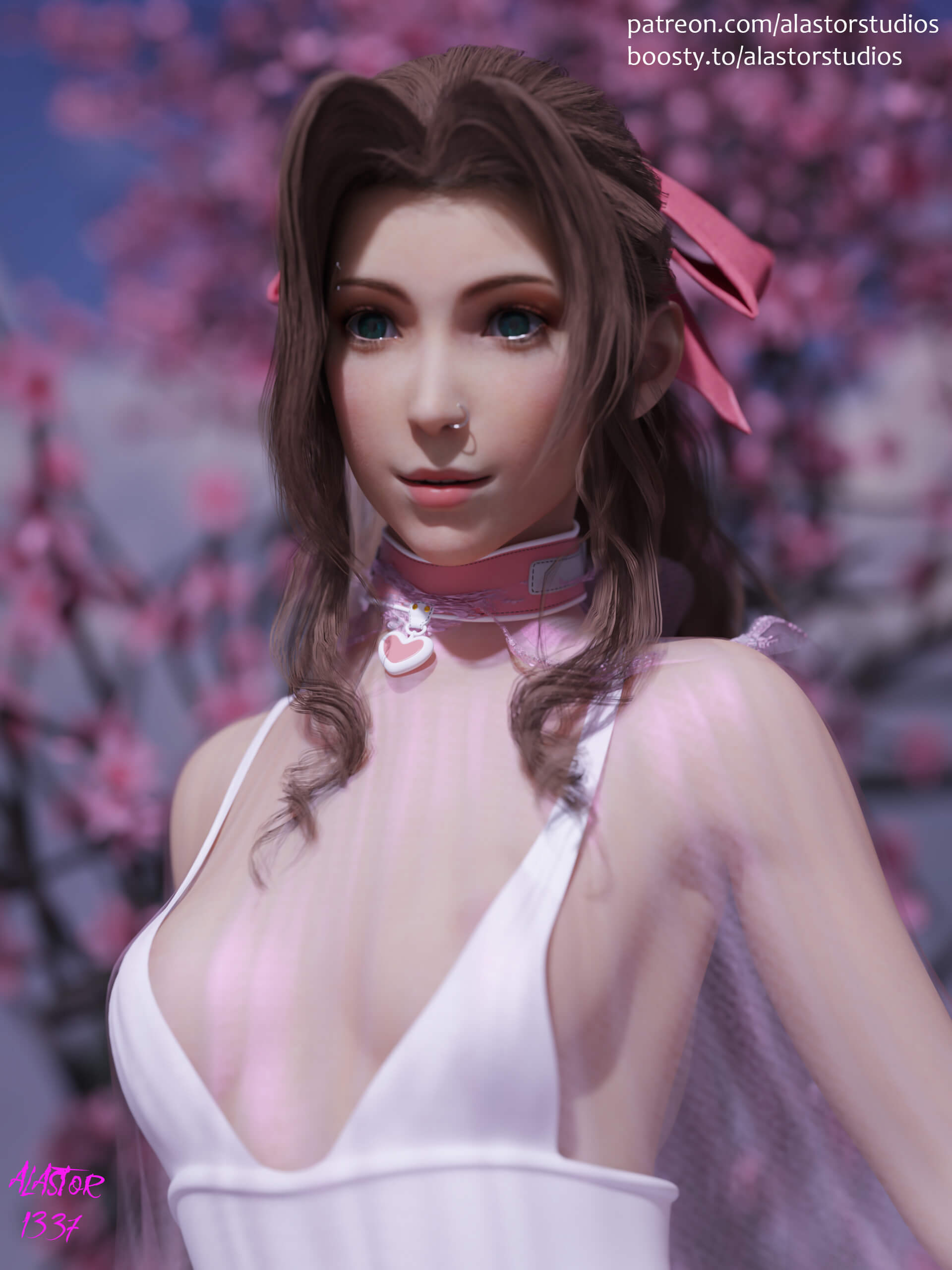 Beautiful Aerith Final (Fantasy) 3D Render by alastor1337