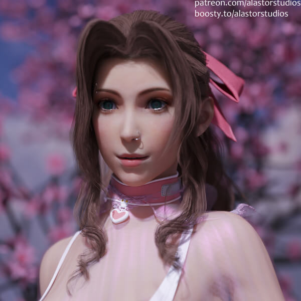 Beautiful Aerith 2(Final Fantasy) 3D Render by alastor1337
