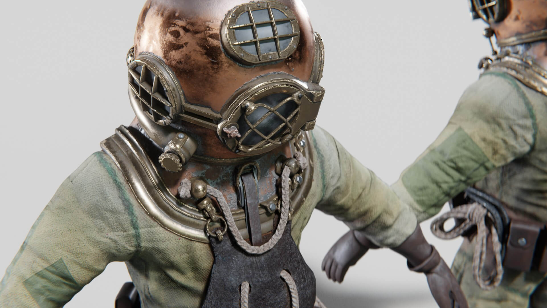 Copper Bronze Diving Suit - 3D Model by Albin