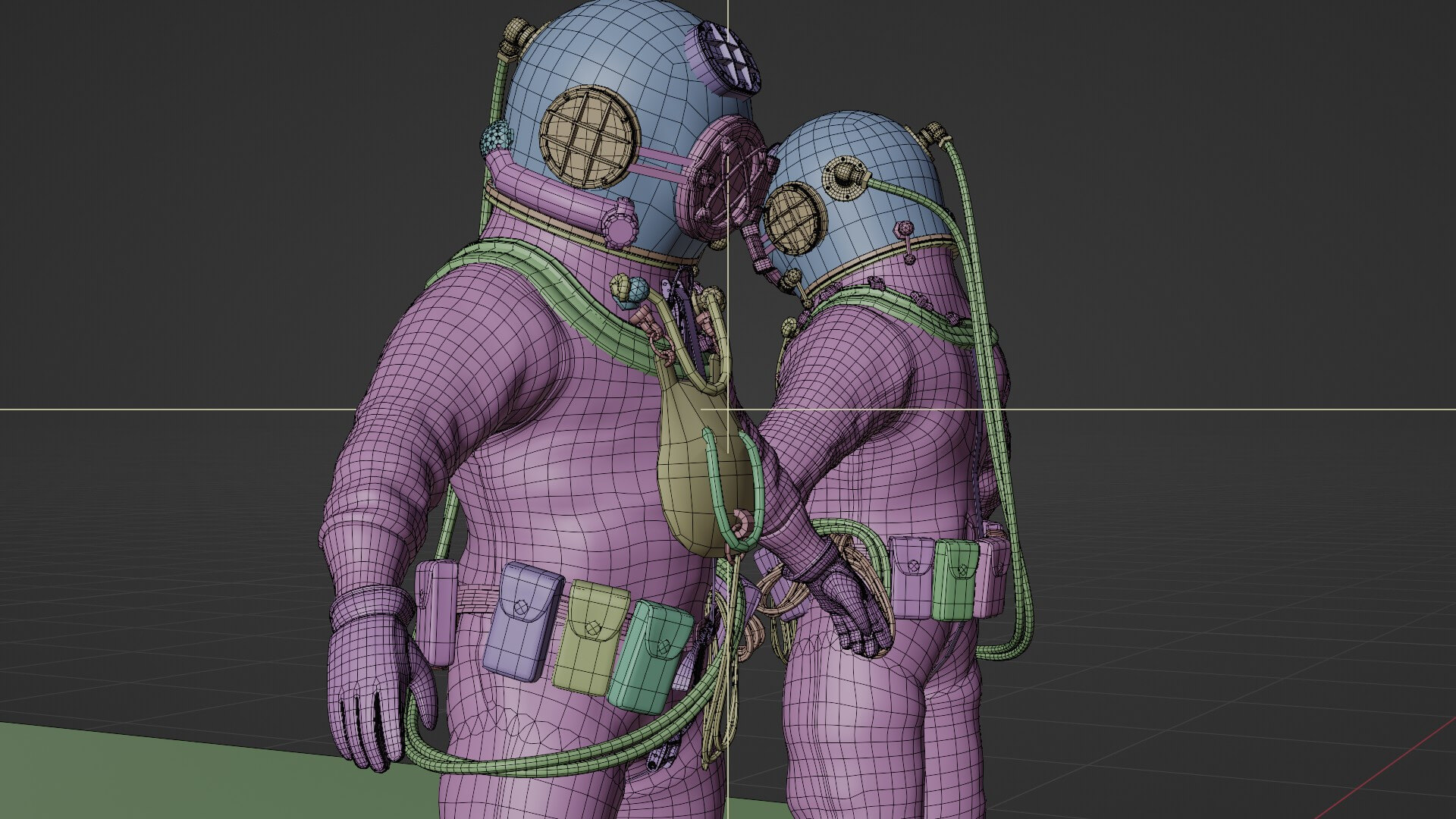 Copper Bronze Diving Suit - 3D Model by Albin