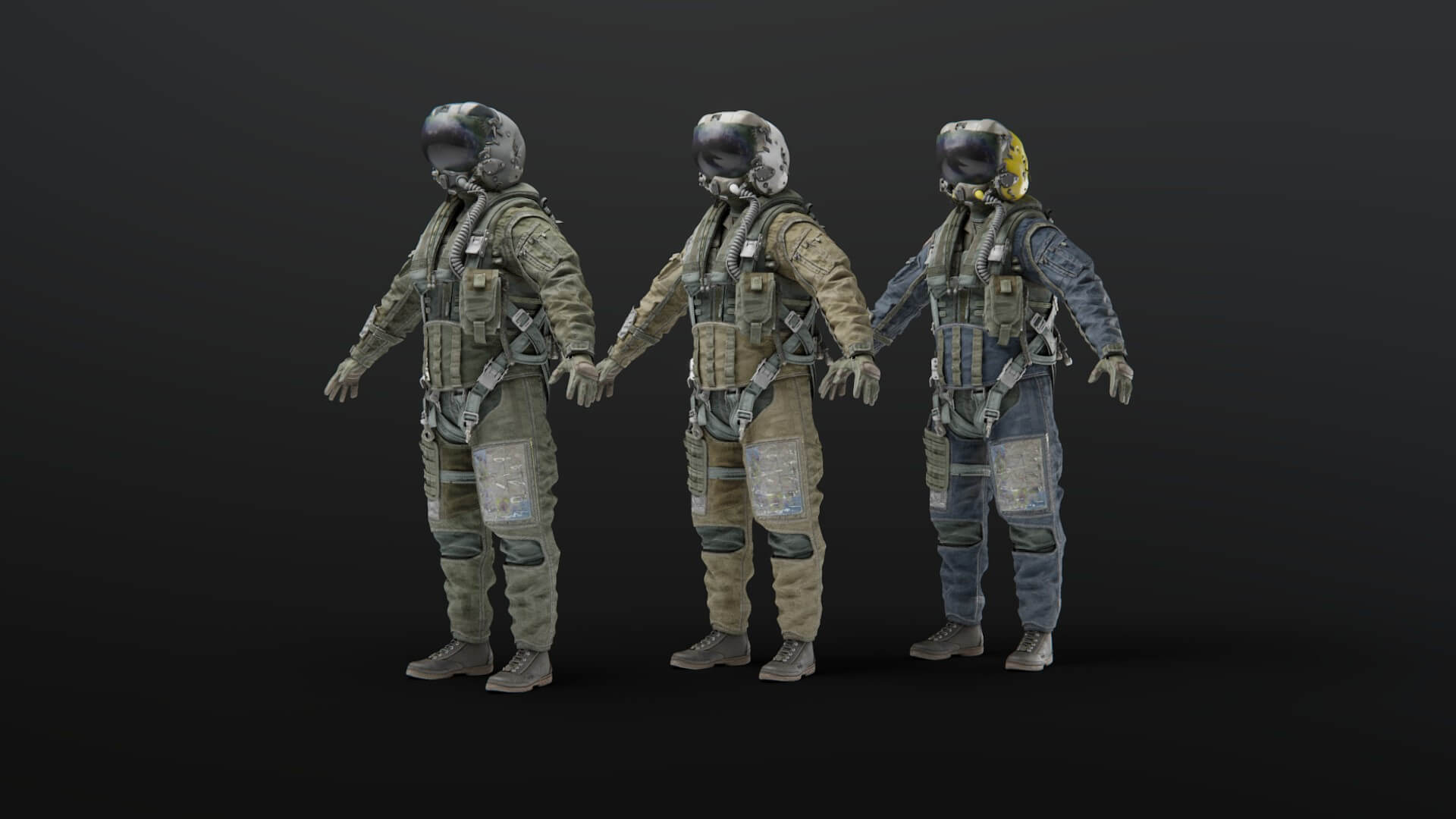 Flight Suit Fighter Pilot Rigged - 3D Model by Albin