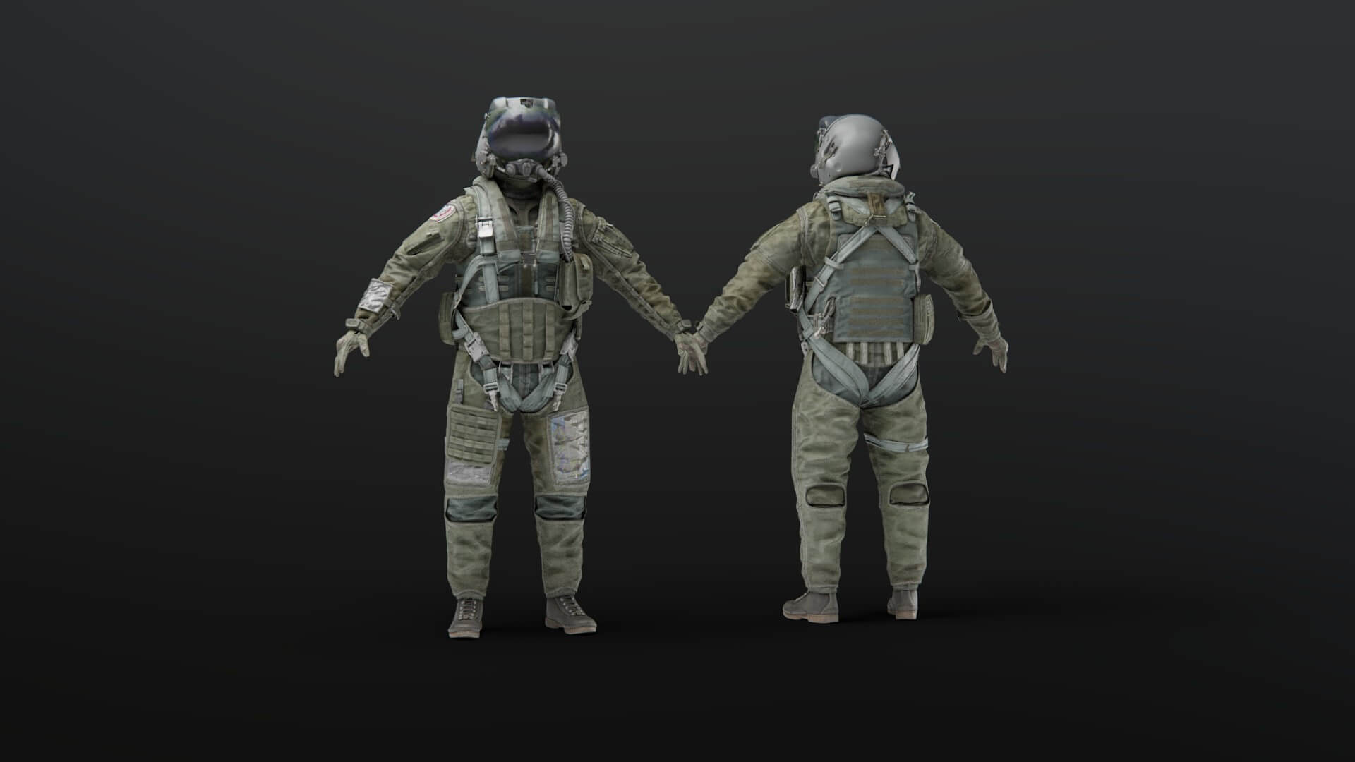 Flight Suit Fighter Pilot Rigged - 3D Model by Albin