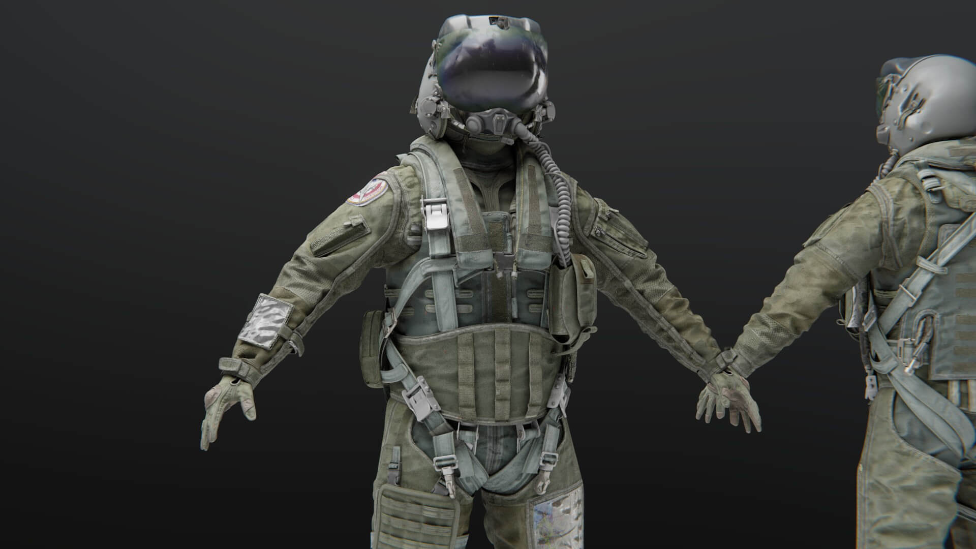 Flight Suit Fighter Pilot Rigged - 3D Model by Albin