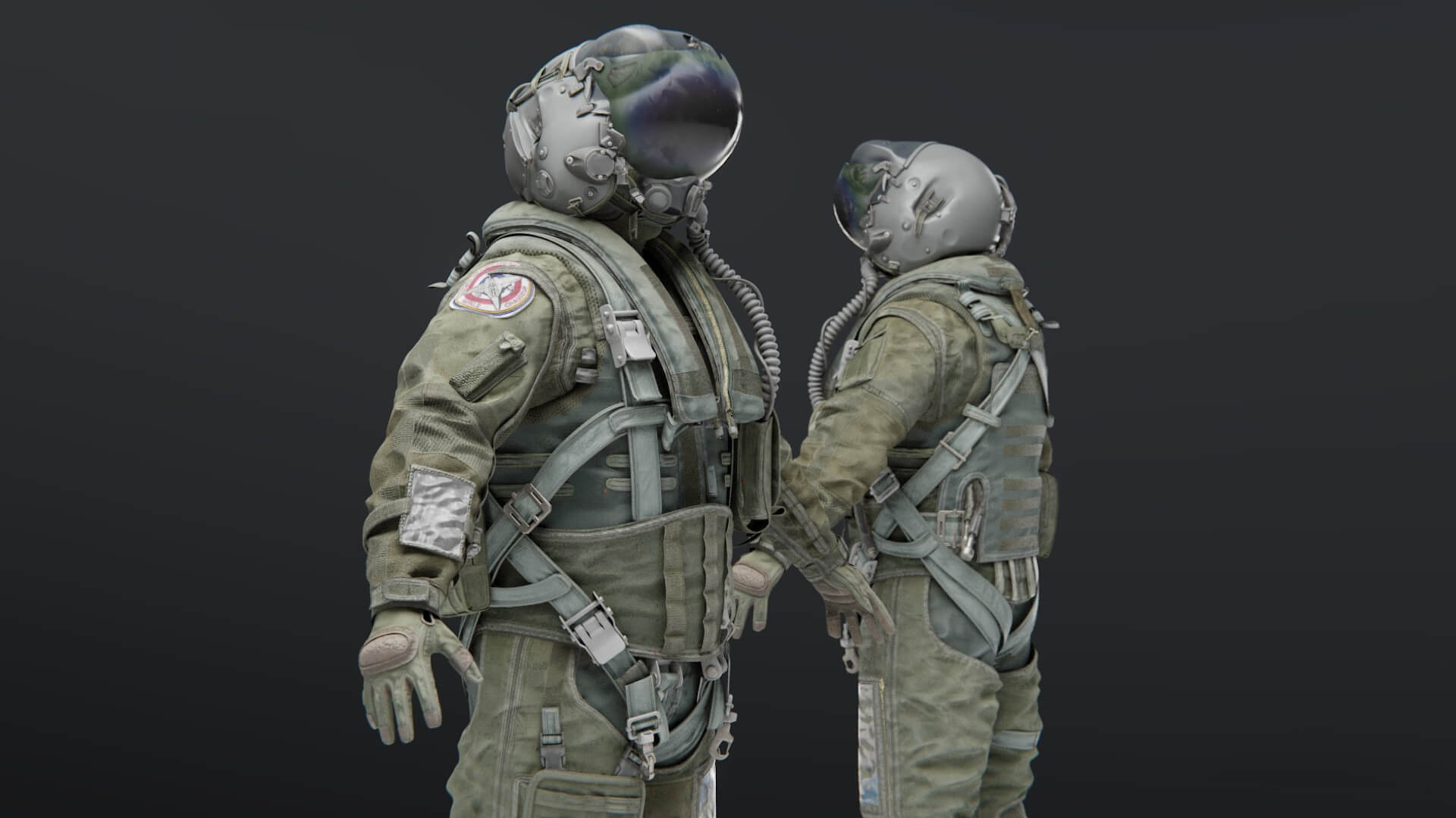 Flight Suit Fighter Pilot Rigged - 3D Model by Albin