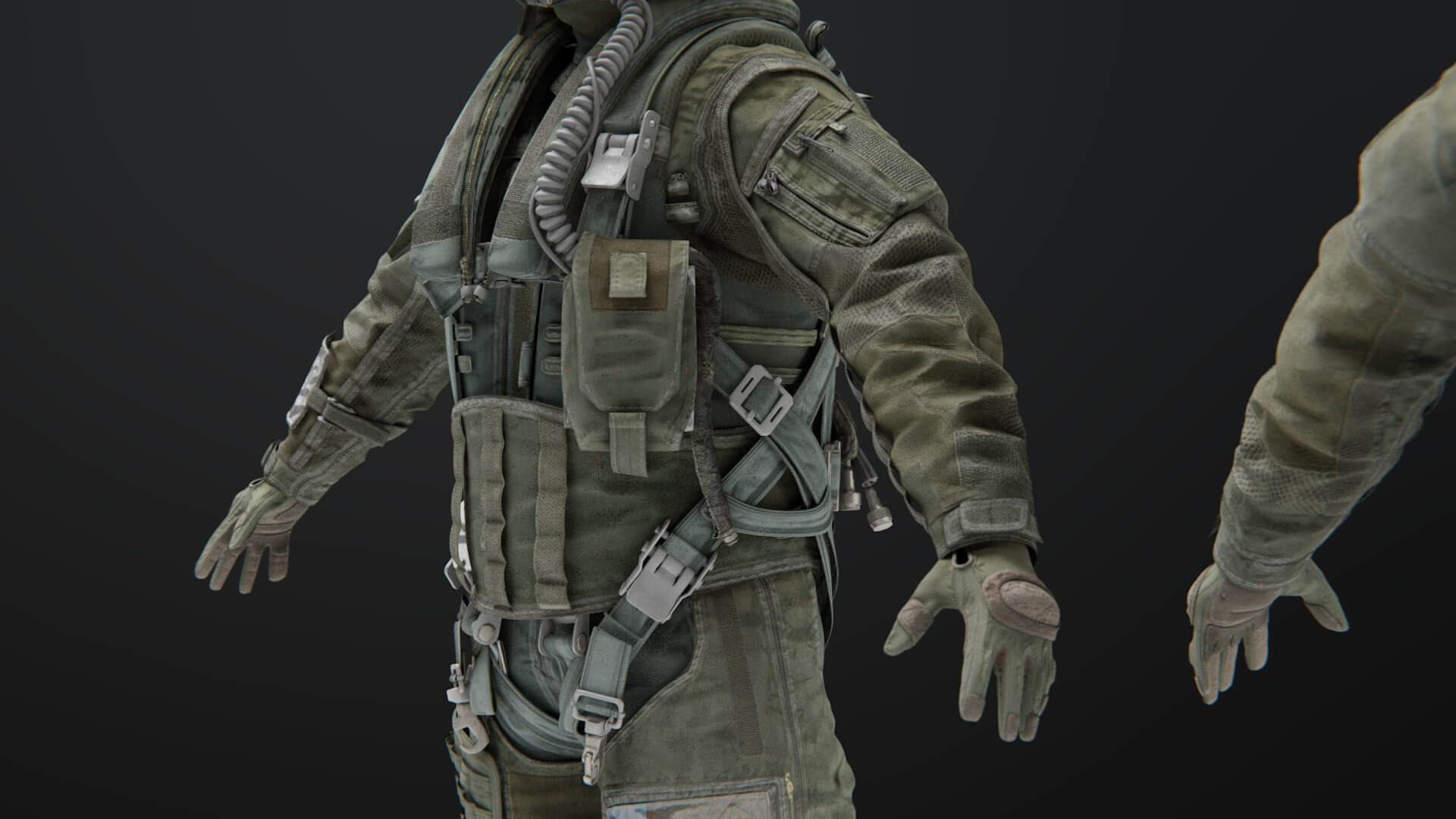 Flight Suit Fighter Pilot Rigged - 3D Model by Albin