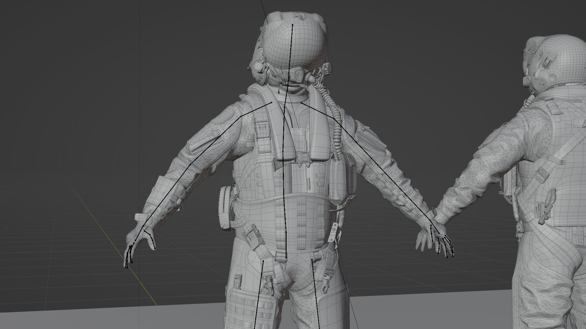 Flight Suit Fighter Pilot Rigged - 3D Model by Albin