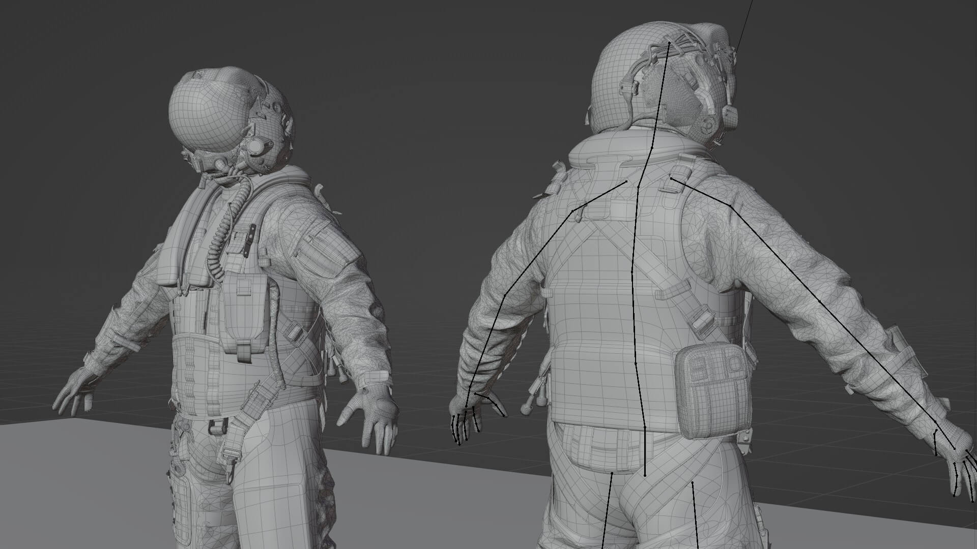 Flight Suit Fighter Pilot Rigged - 3D Model by Albin