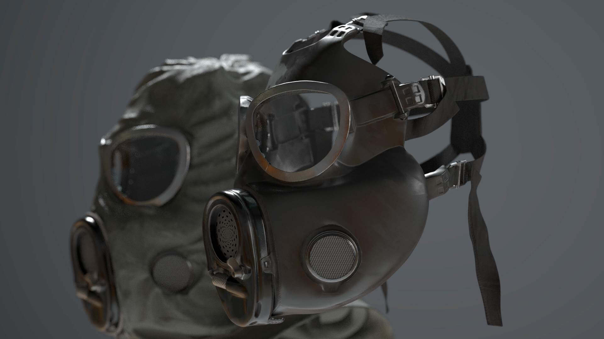 M17A1 Gas Mask - 3D Model by Albin