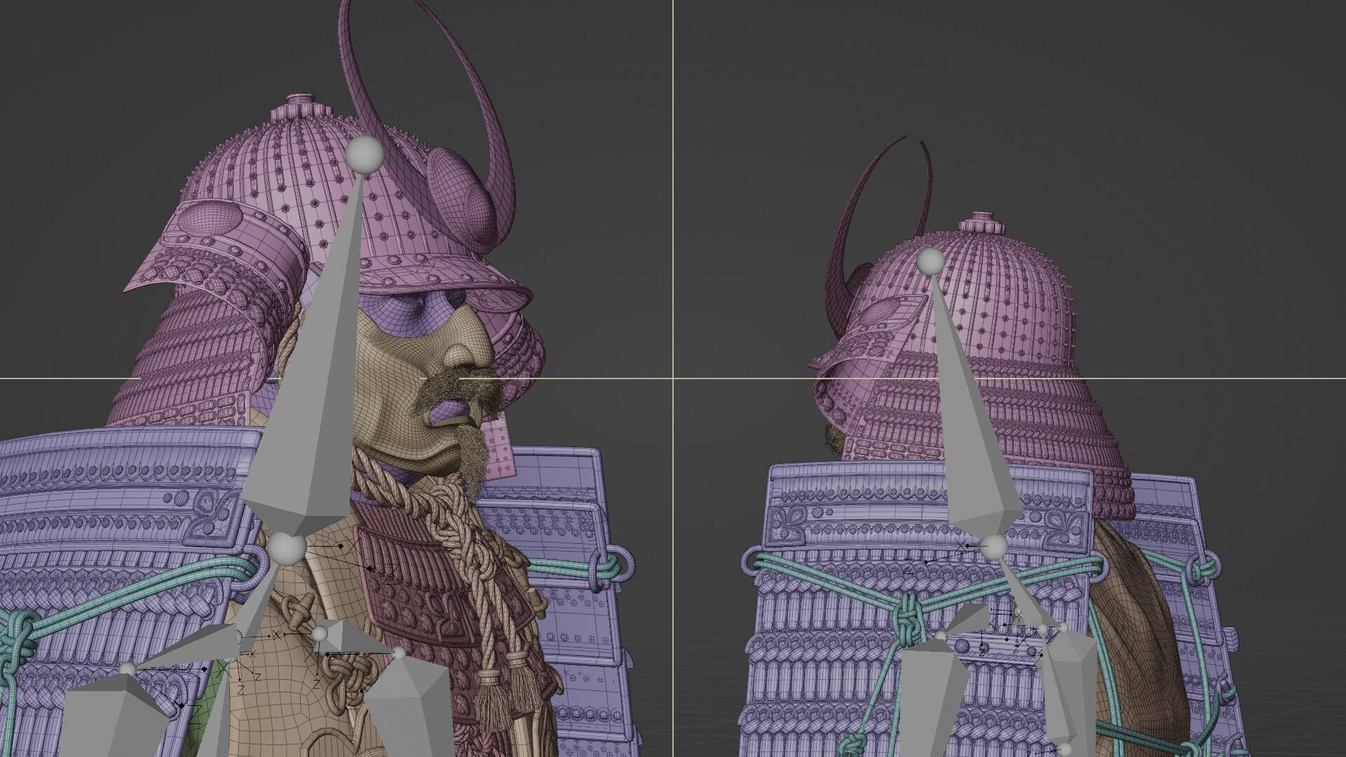 Medieval Japanese Samurai - Rigged 3D Model by Albin