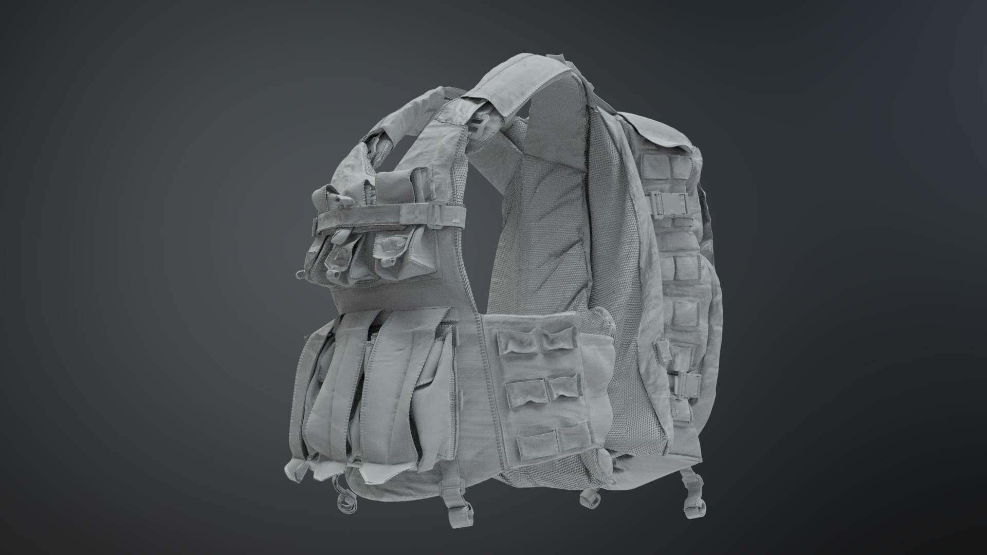 Bulletproof Ballistic Vest with Backpack - 3D Model by Albin