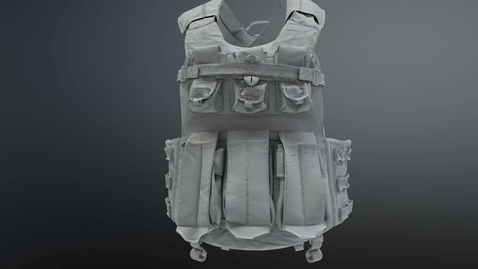 Bulletproof Ballistic Vest with Backpack - 3D Model by Albin