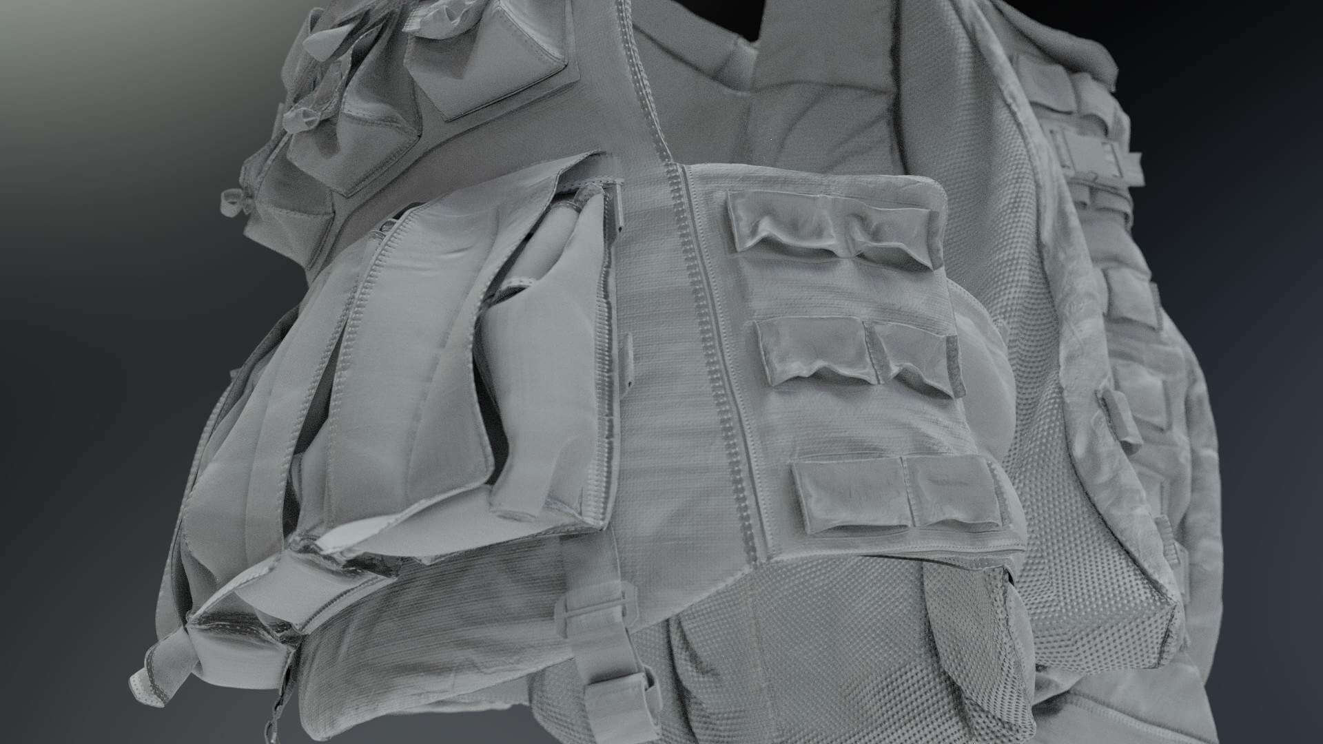 Bulletproof Ballistic Vest with Backpack - 3D Model by Albin