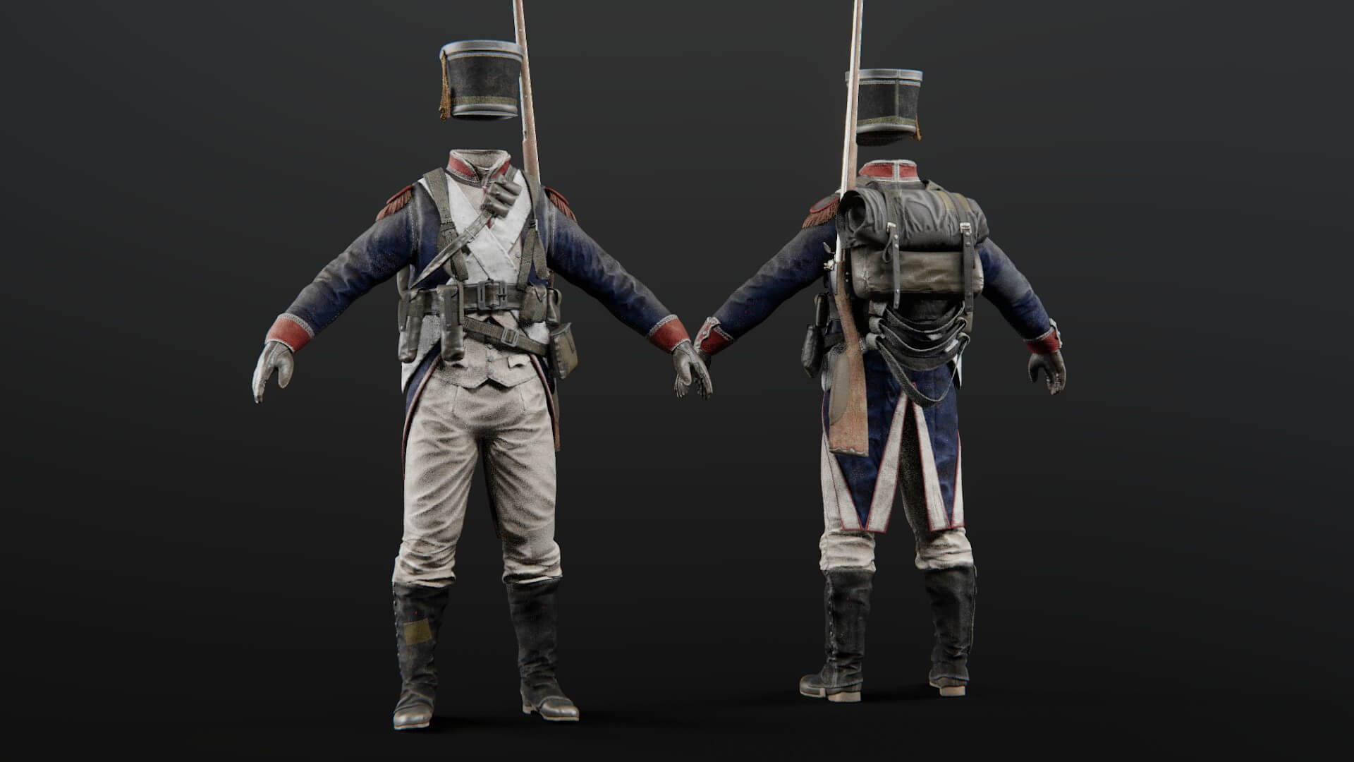 Soldier Napoleon Infantry Rigged - 3D Model by Albin