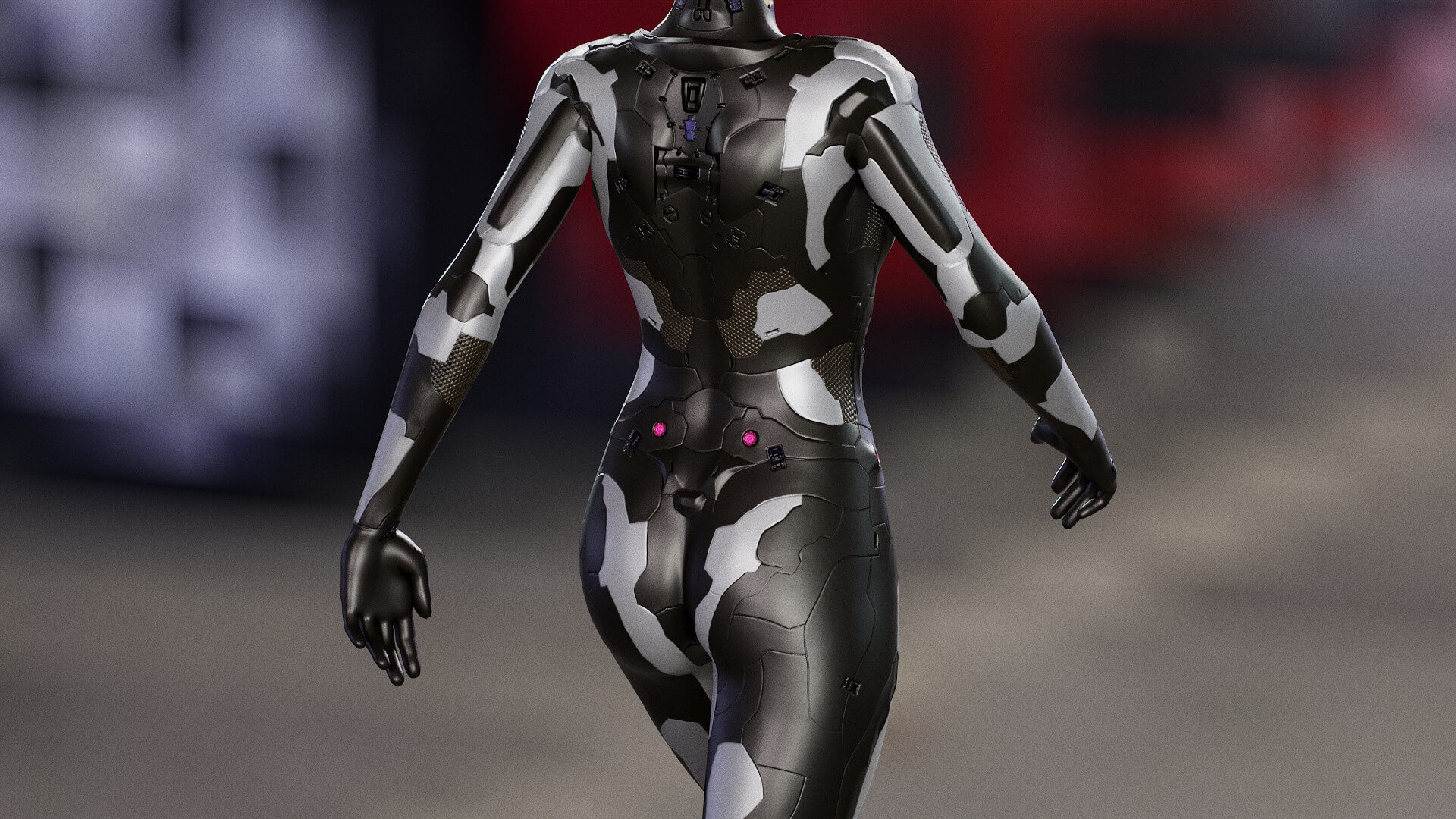 Lilly Sci-Fi Girl Character 3D Model by Aleanian
