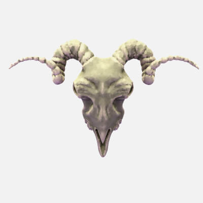 Low Poly Ram Skull With 4K Textures - 3D Model by AleksaT
