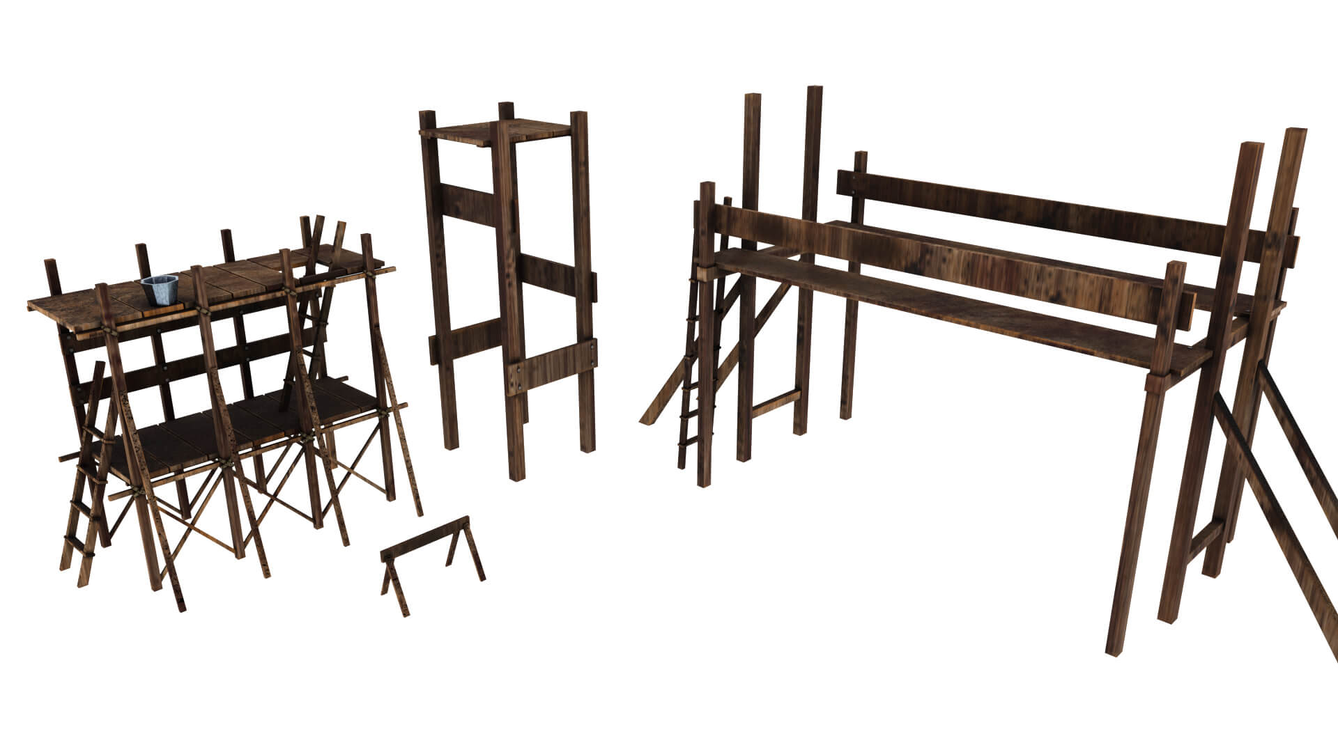 Medieval Construction Site - Low Poly 3D Model by AleksaT