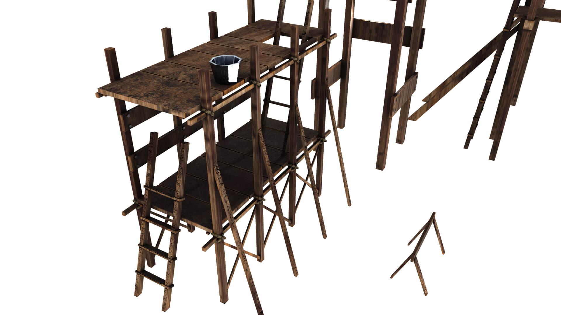 Medieval Construction Site - Low Poly 3D Model by AleksaT