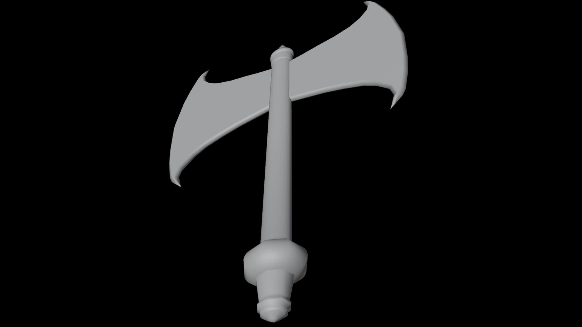 Medieval Double-Edged Axe 3D Model by AleksaT