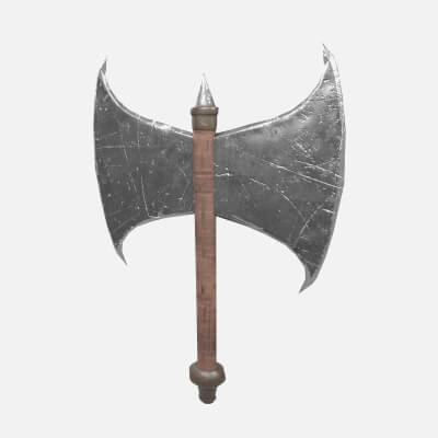 Medieval Double-Edged Axe 3D Model by AleksaT