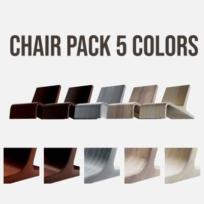 Wooden Chairs in A Modern Style 5 Pieces - 3D Model by Aleksey