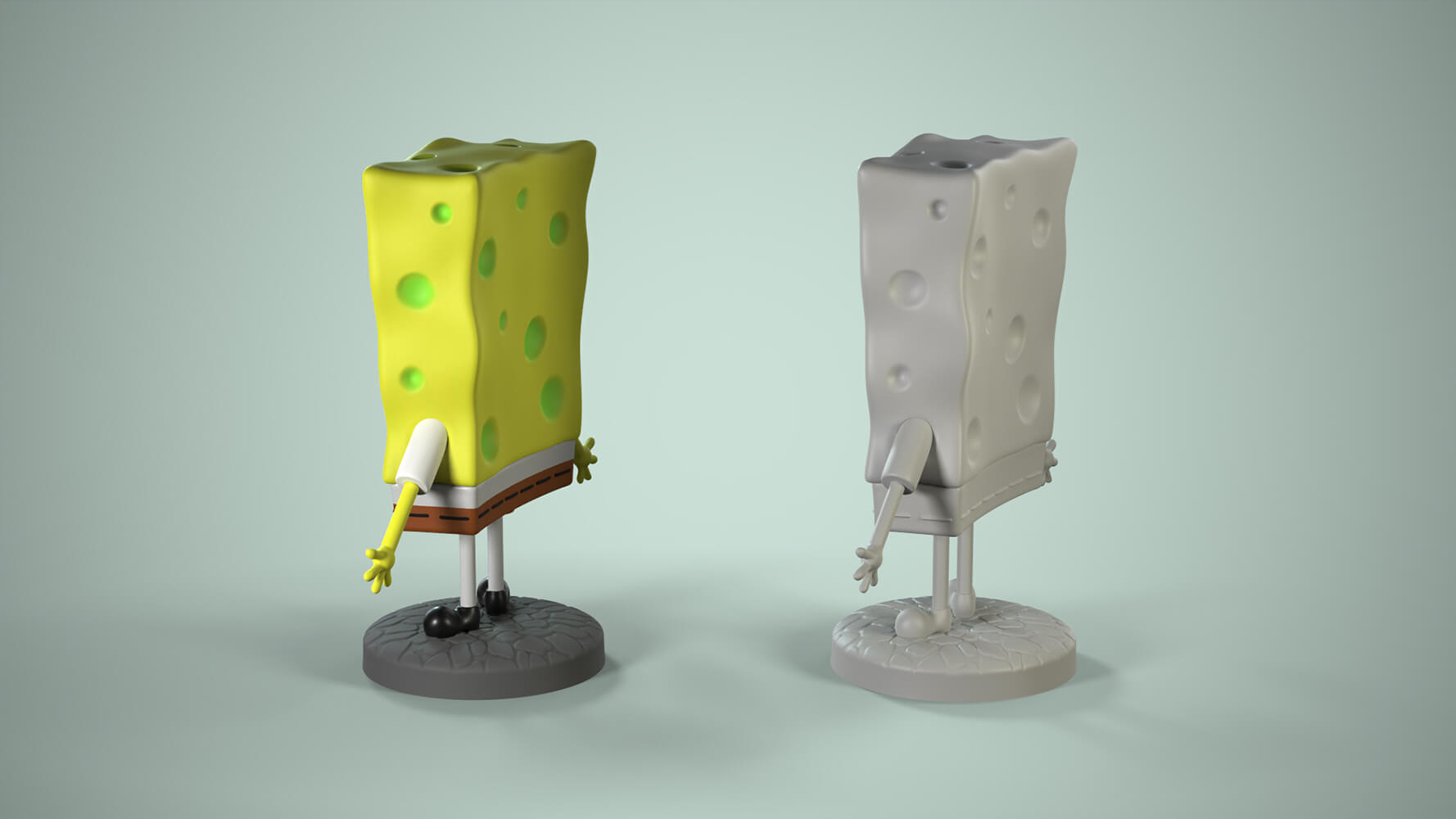 Sponge Bob - Square Pants 3D Print Model by AleksGuly