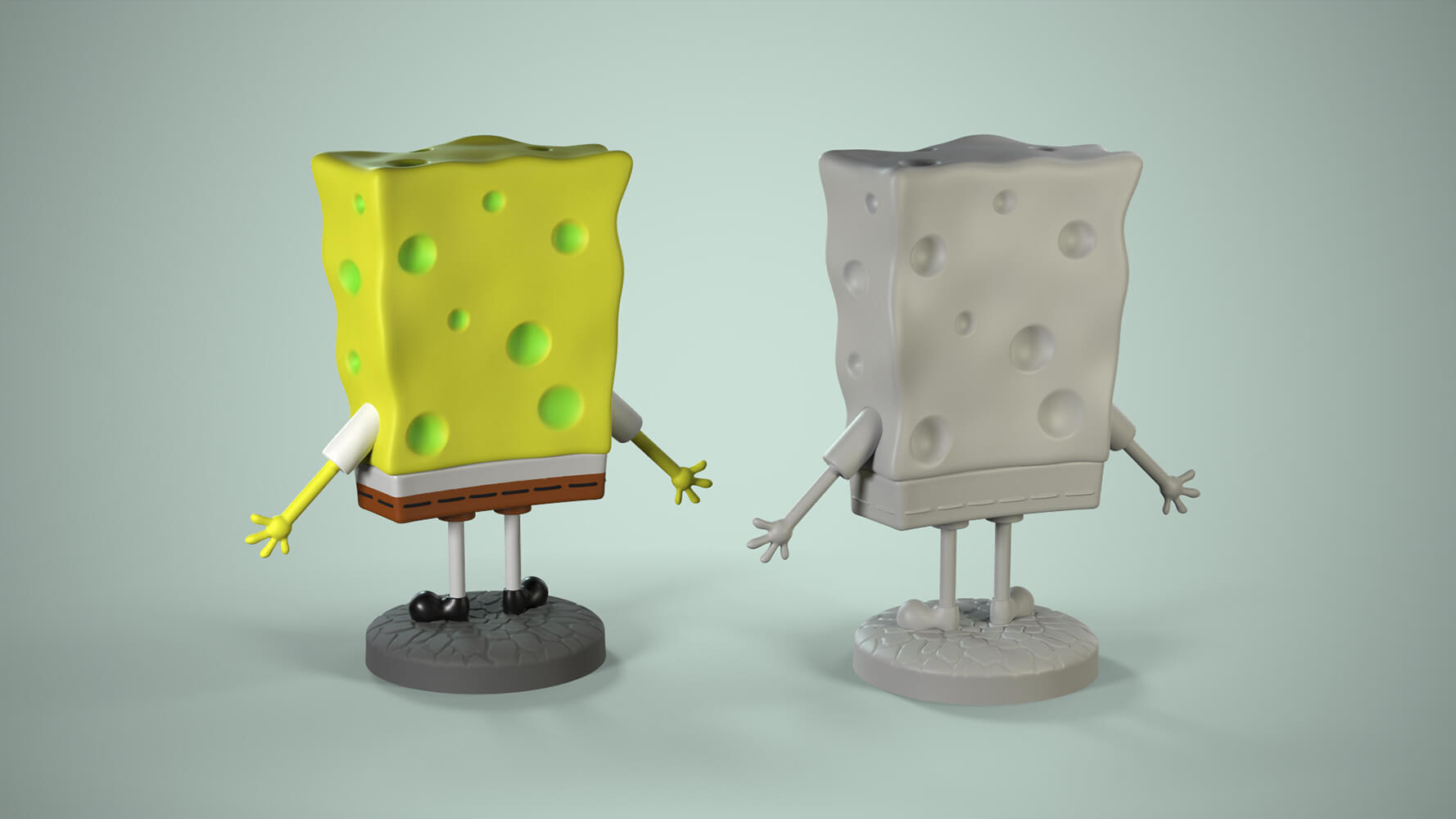 Sponge Bob - Square Pants 3D Print Model by AleksGuly