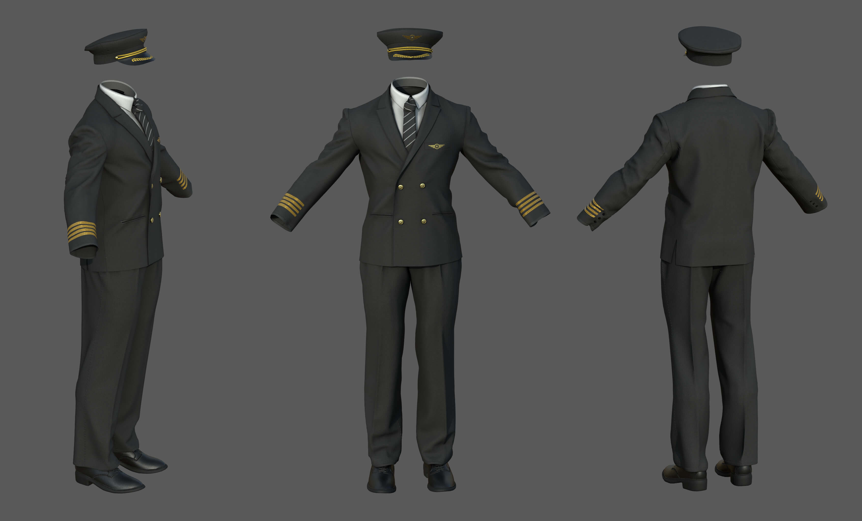 Airline Pilot Uniform - 3D Model by alenfsl
