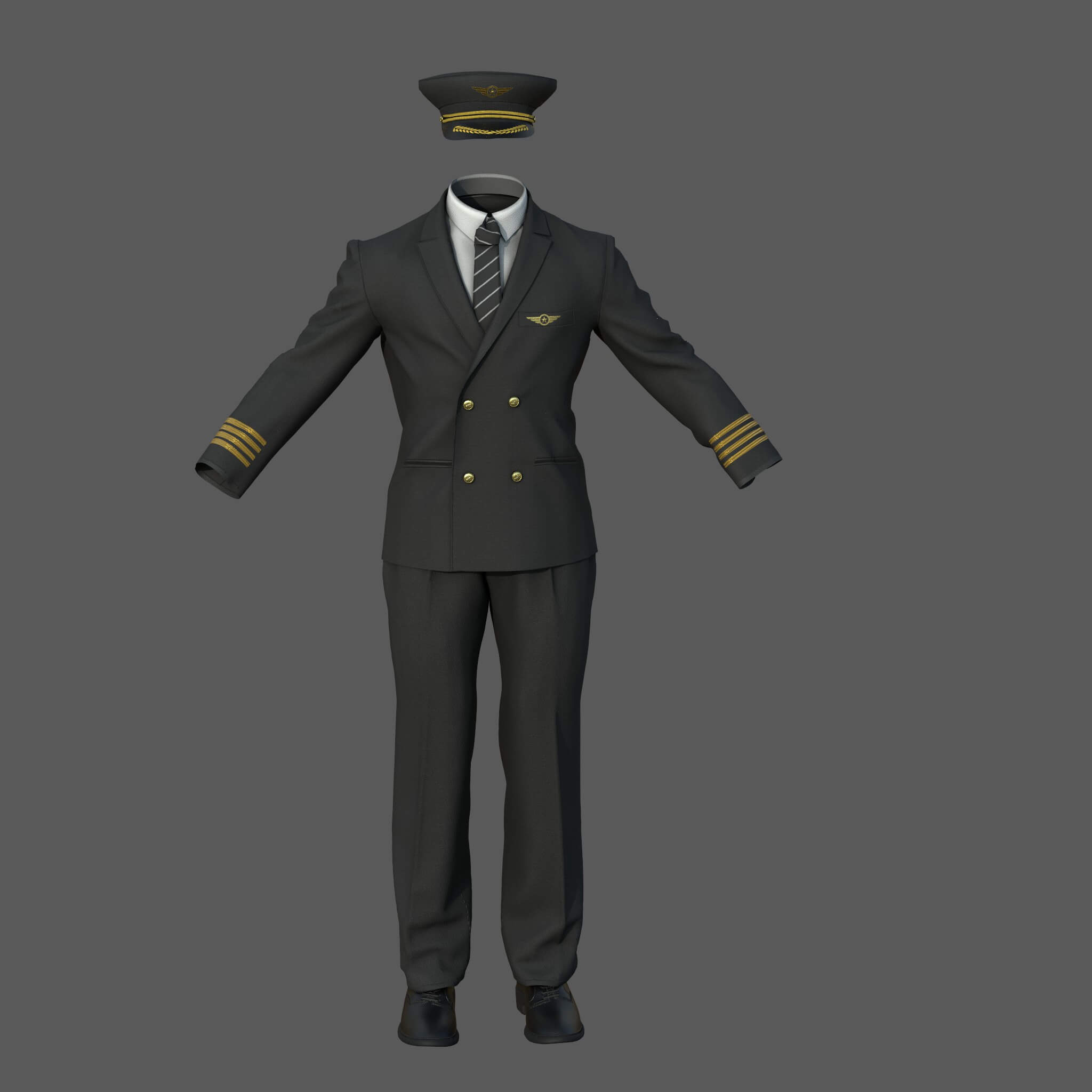 Airline Pilot Uniform - 3D Model by alenfsl