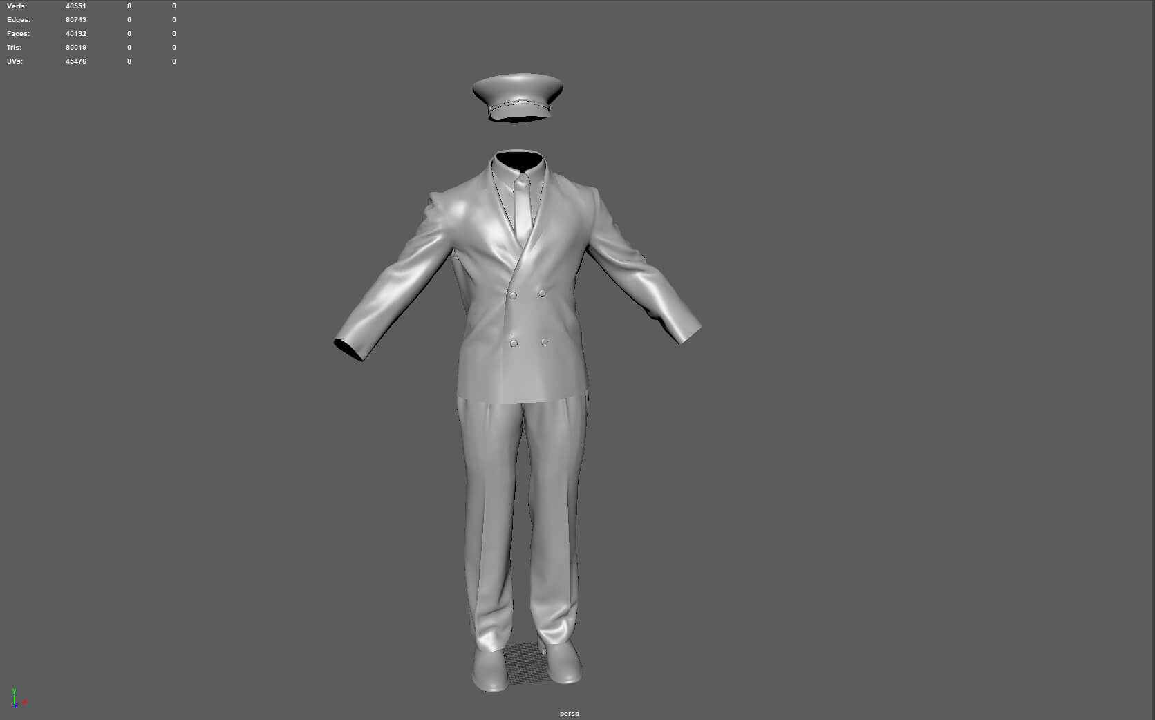 Airline Pilot Uniform - 3D Model by alenfsl