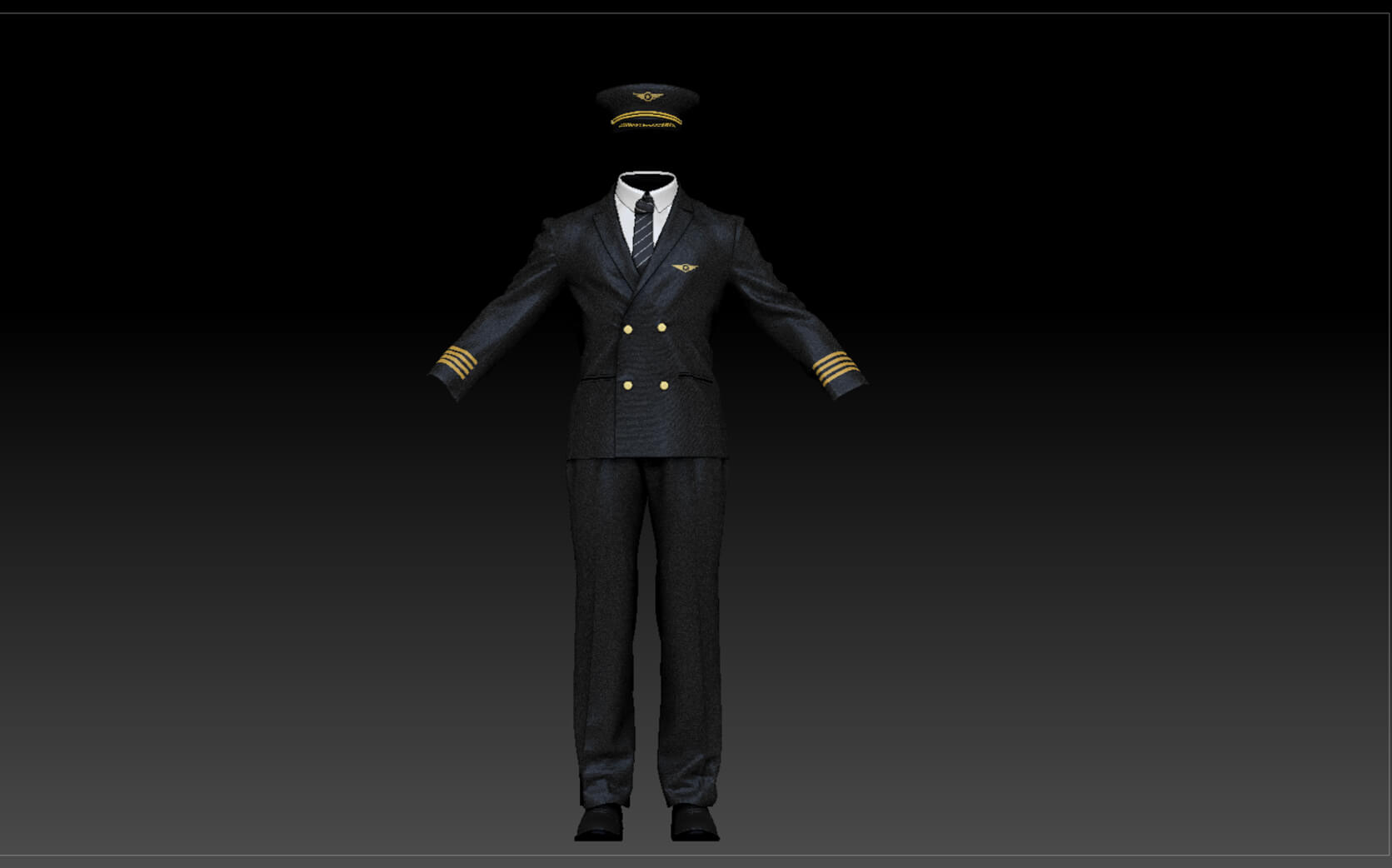 Airline Pilot Uniform - 3D Model by alenfsl
